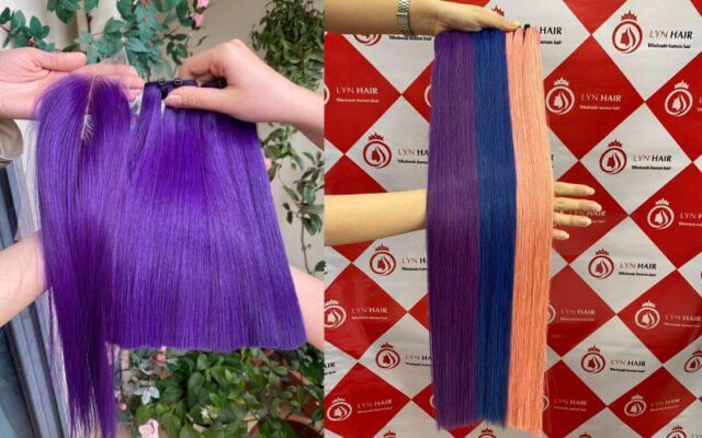 purple human hair bundles bone straight